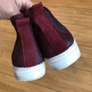 Zara | Shoes | Zara Woman Mohair Burgundy Sneakers Size 39 | Poshmark